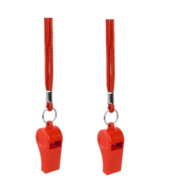 Giveet 2 Pieces Red Whistle with Lanyards, Durable Plastic Whistle for ...